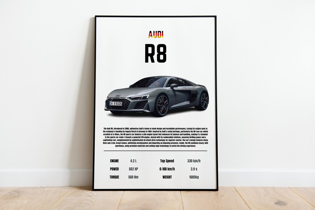 Audi R8 Print, Car Posters, Boys Room Decor, Home Office Art, Decor ...