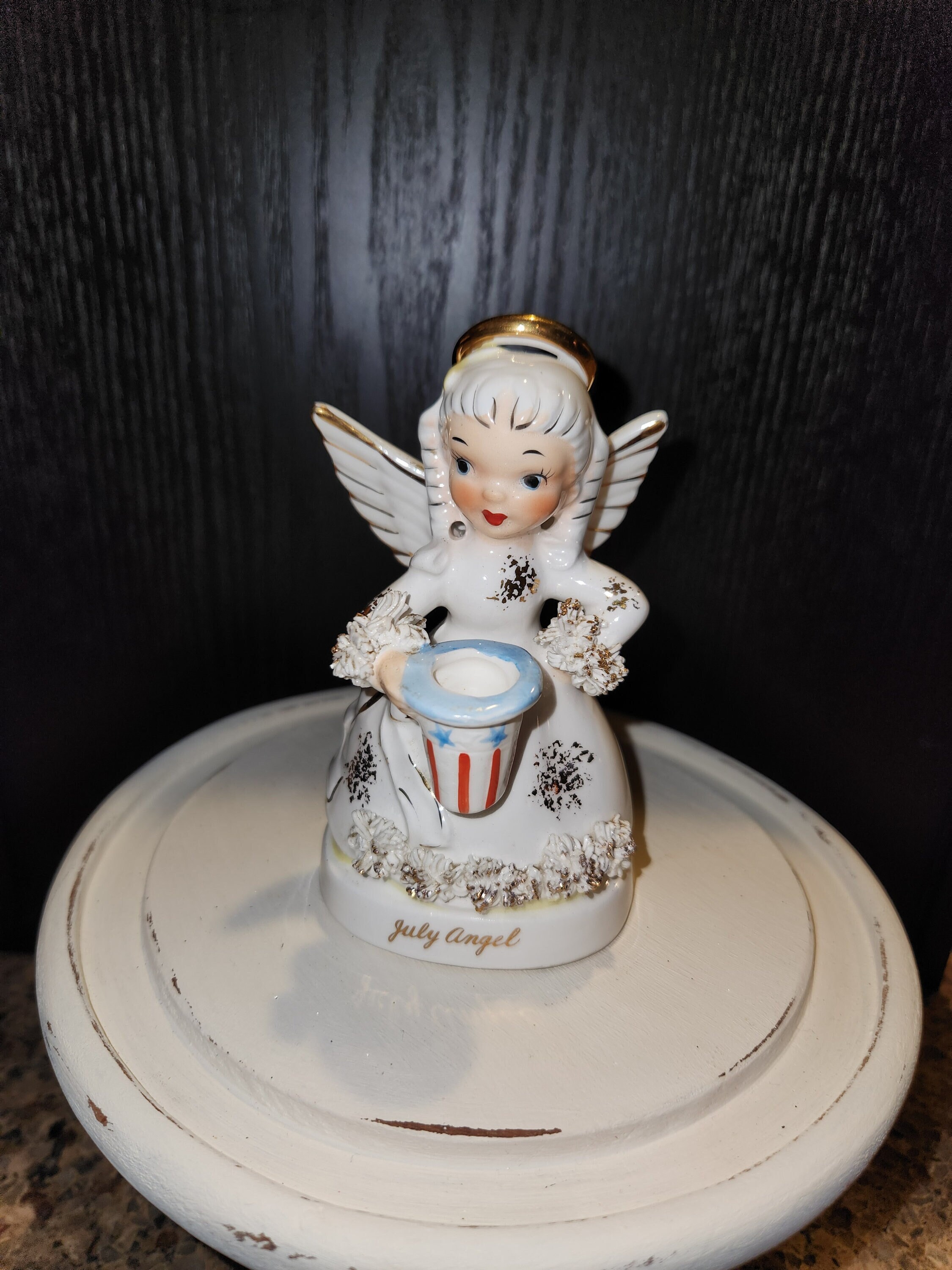 Vintage Napco July Birthday Angel, Kitschy, 4th of July, Collectible ...