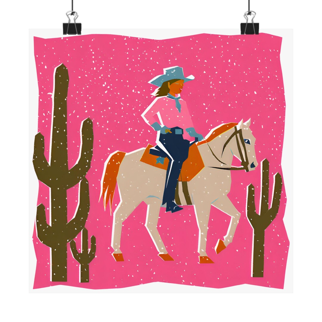 Pink Cowgirl Art - Etsy