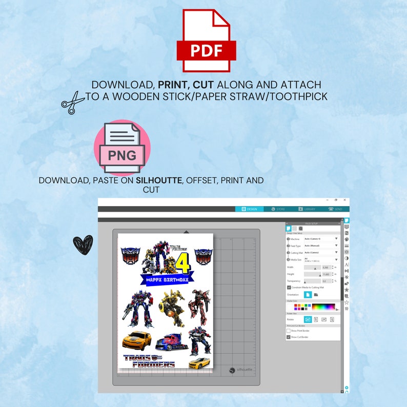 Printable Cake Topper. Transformers Cake Topper Happy Birthday - Etsy