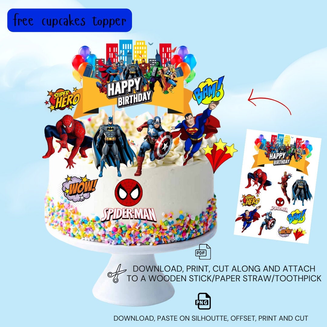 Printable Avengers Marvel Cake Topper, Birthday Cake Topper,birthday ...