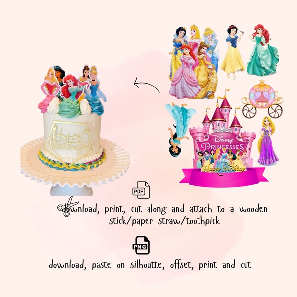 Princess Cake Topper Printable - Etsy