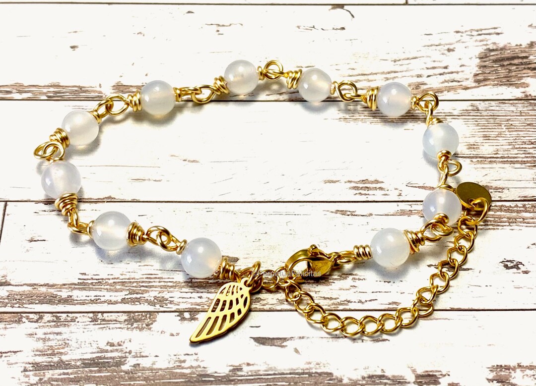Angel Wing Bracelet With Gold Stainless Steel Wing Charm and ...