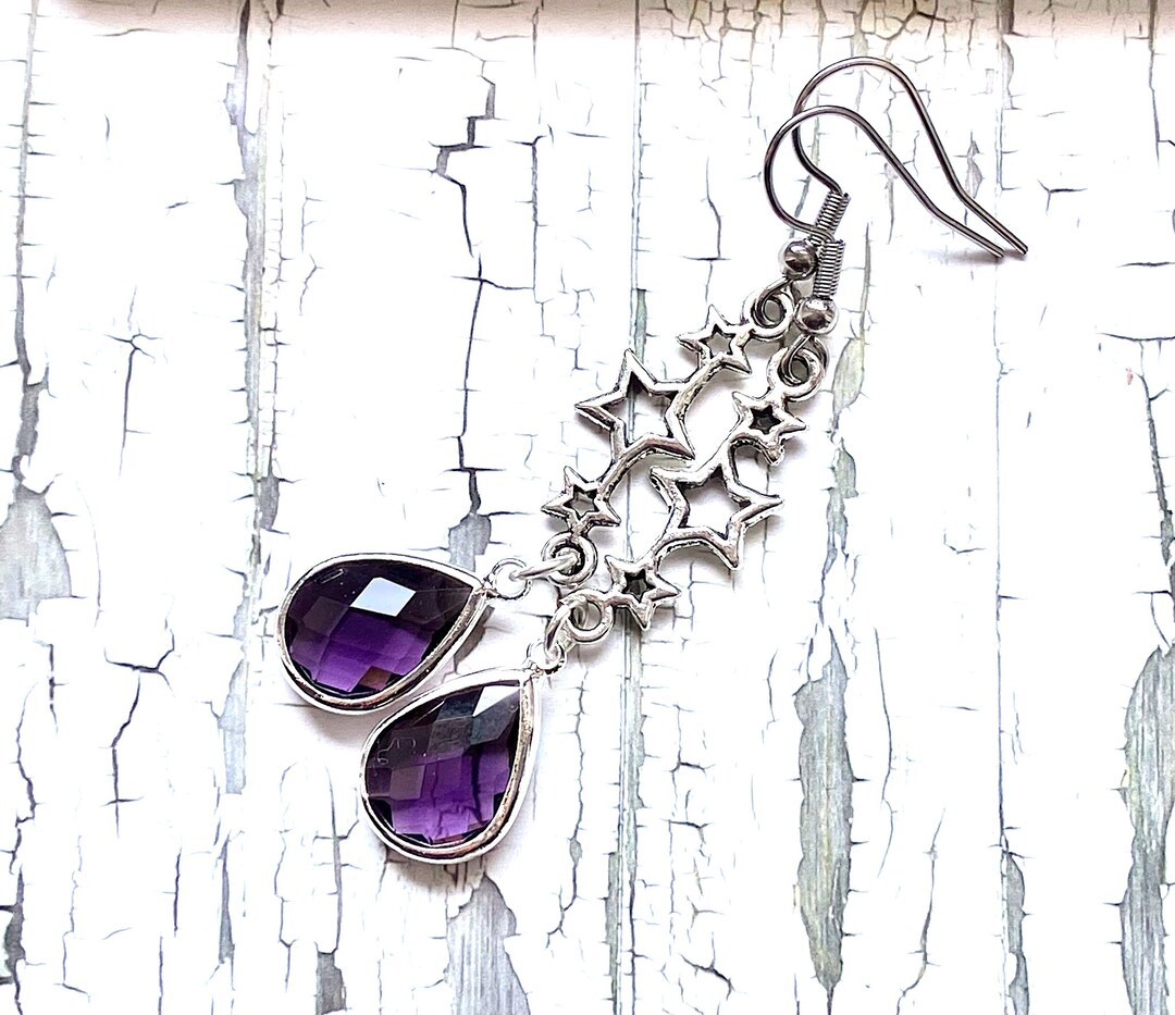 Starfall Earrings With Crystal Drops in the Color of Rhysand's Eyes ...