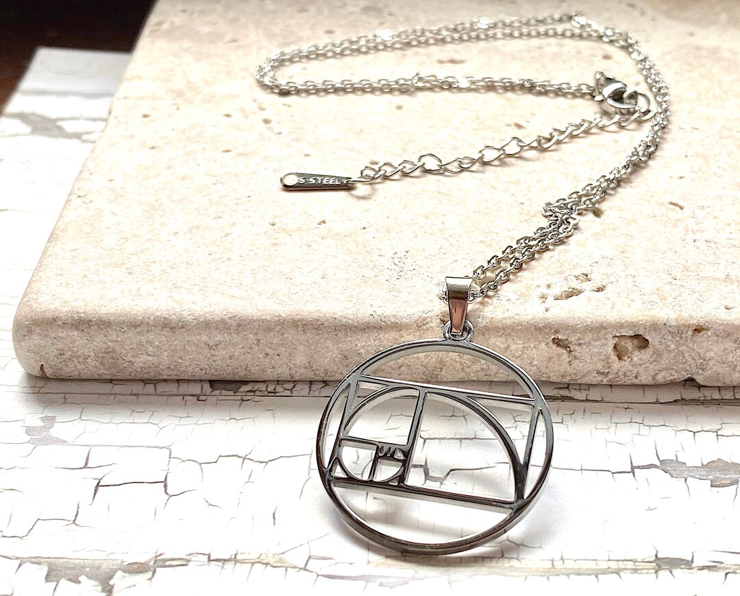 Stainless Steel Fibonacci Necklace, Fibonacci Sequence, Spiral, Math ...