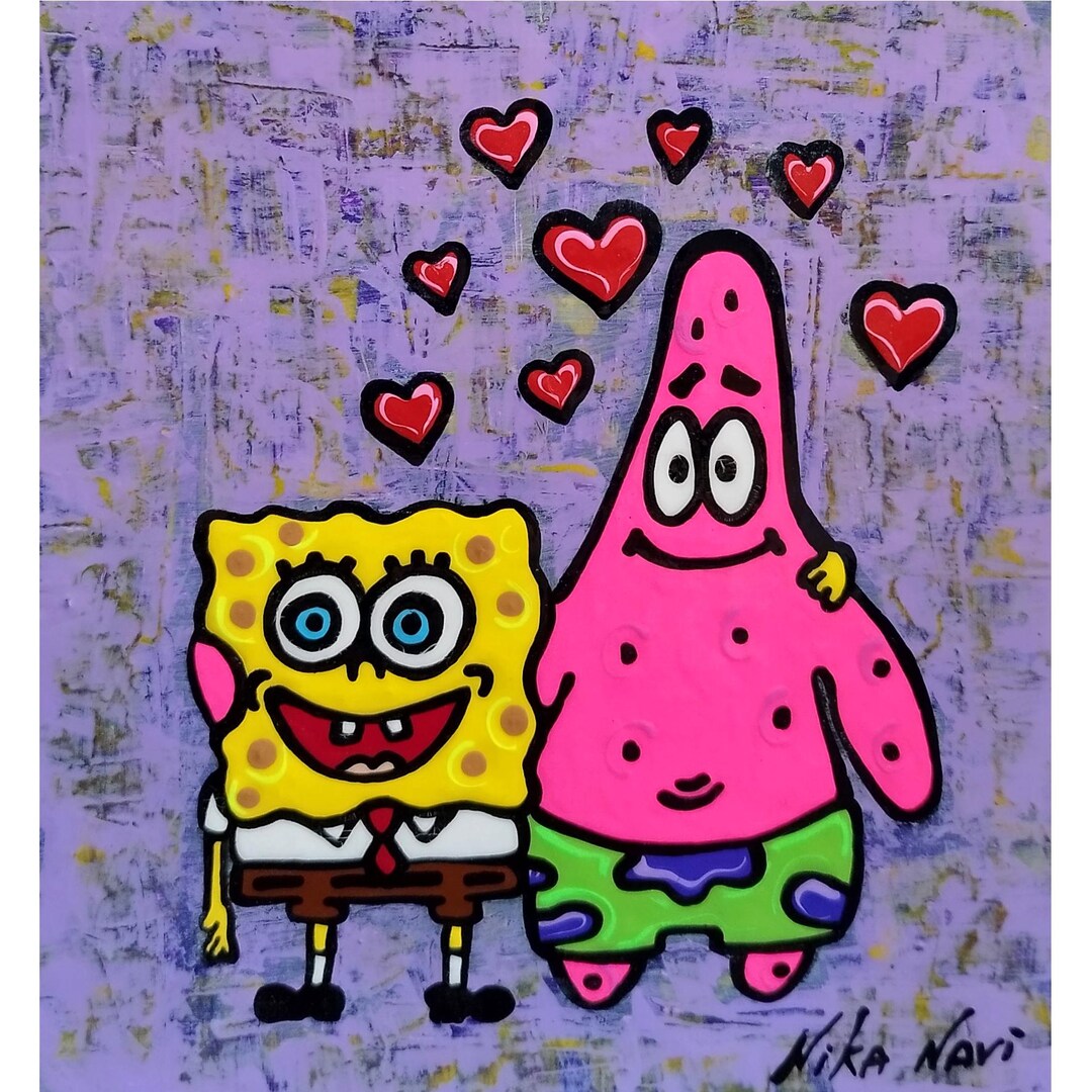 Spongebob and Patrick Acrylic Oil Painting Original Art - Etsy