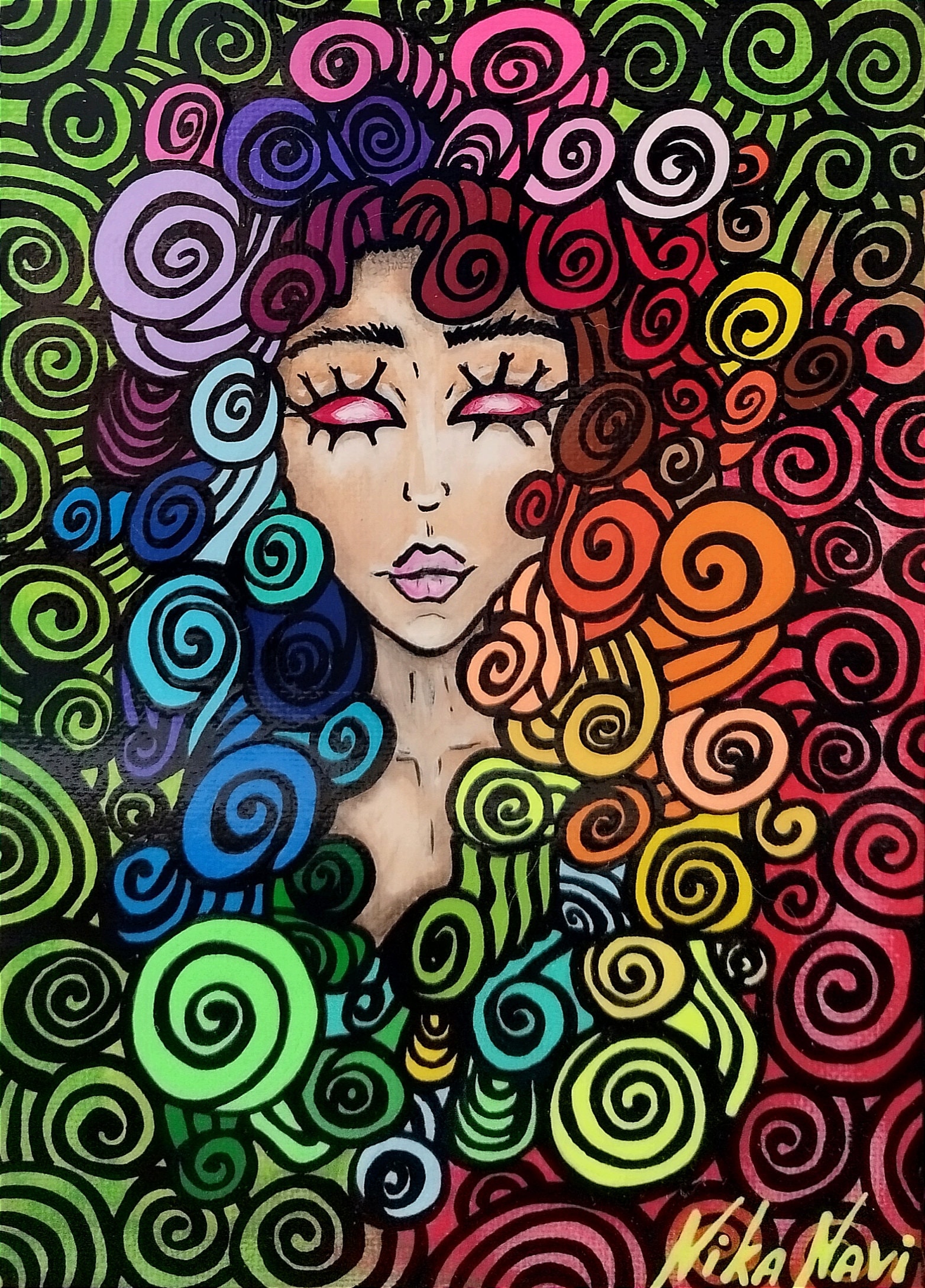 Hypnosis Acrylic Painting Original Art 5x7 Inches - Etsy