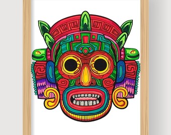 Ritual Mask Drawing Unframed - Etsy