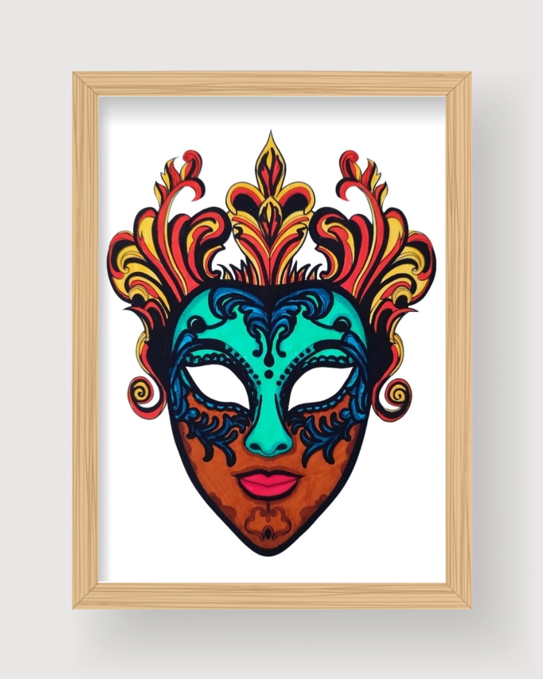 Carnival Mask, Conspirator Mask, Venecian Mask, Original Hand-painted ...