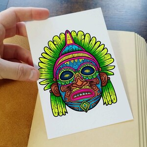 Ritual Mask Drawing Unframed - Etsy