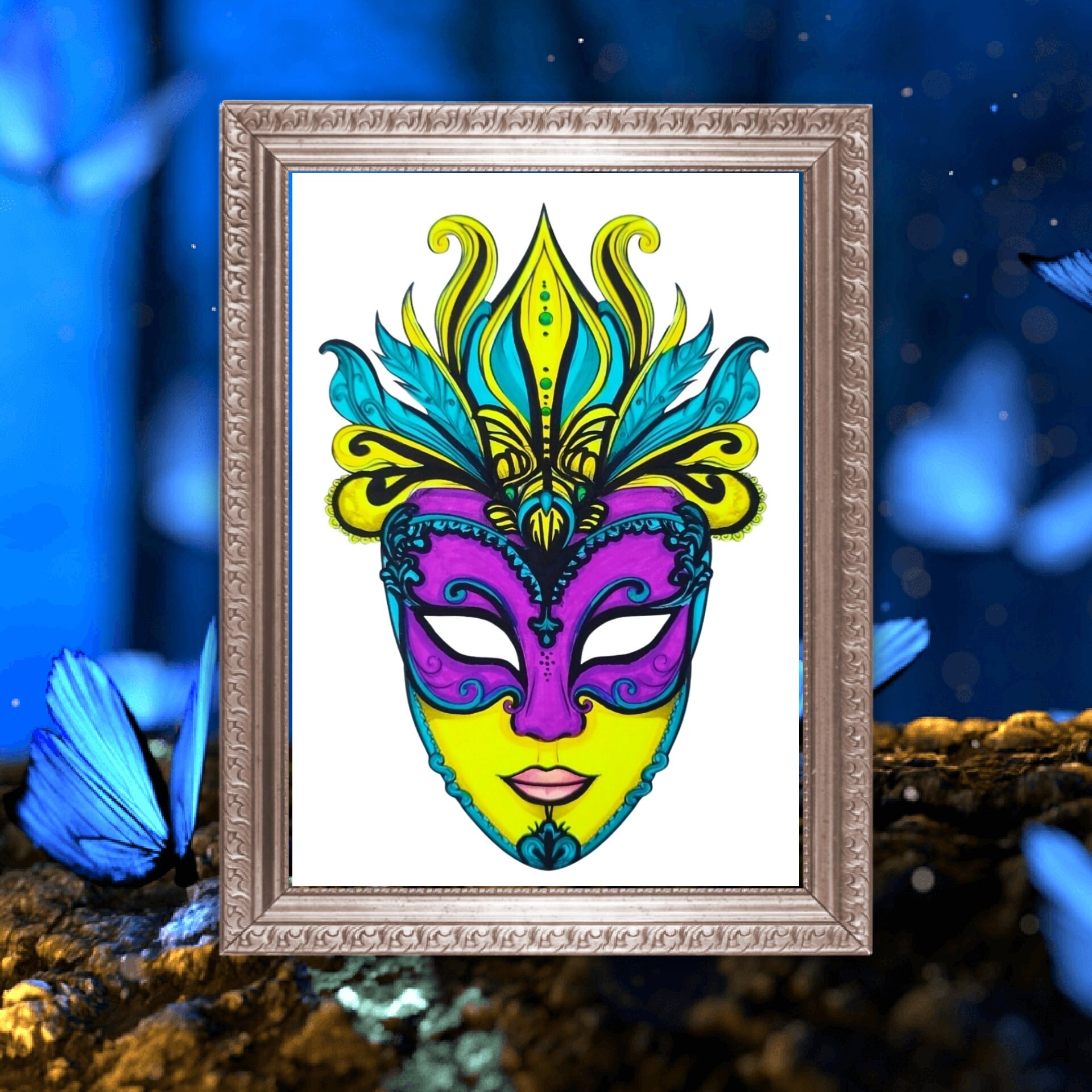 Carnival Mask, Conspirator Mask, Venecian Mask, Original Hand-painted ...