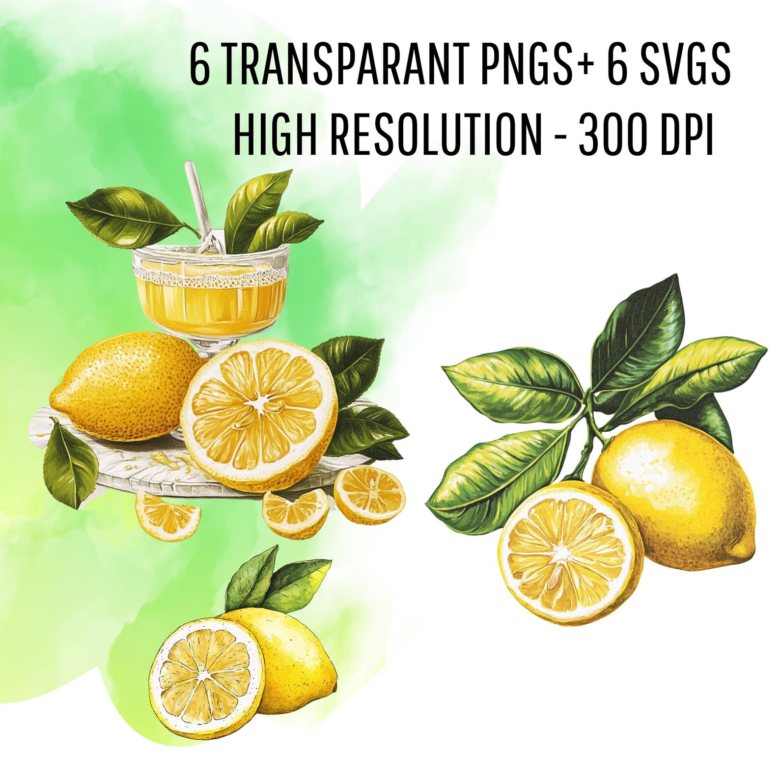 Watercolor Lemon Clipart, Lemons PNG, Watercolor Lemons Citrus, Citrus ...