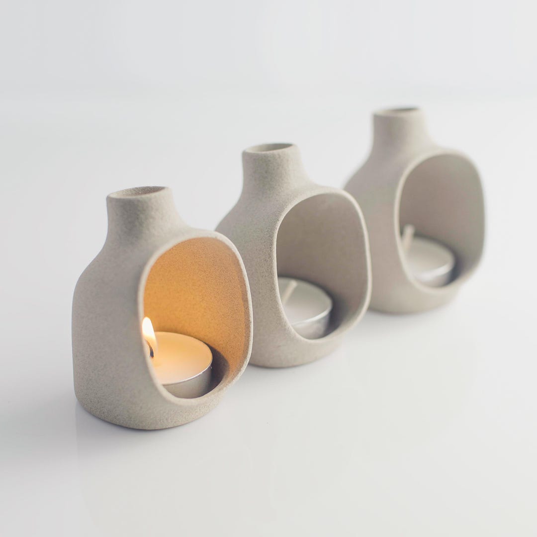 Ceramic Candle Holder | Mini Ceramic Lamp | X3 - Etsy