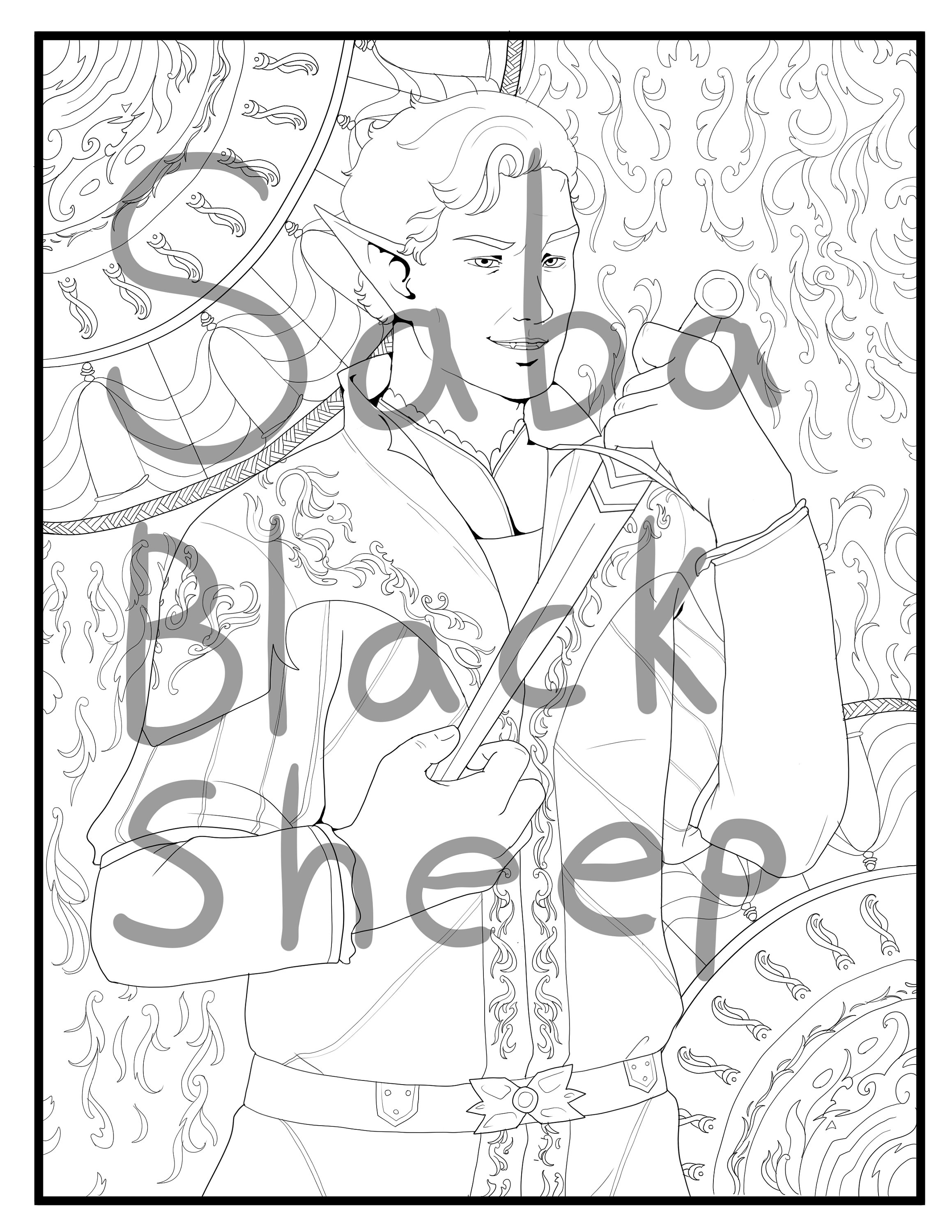 Baldur's Gate 3 Adult Coloring Pages Gale, Karlach, Astarion 3 Coloring ...