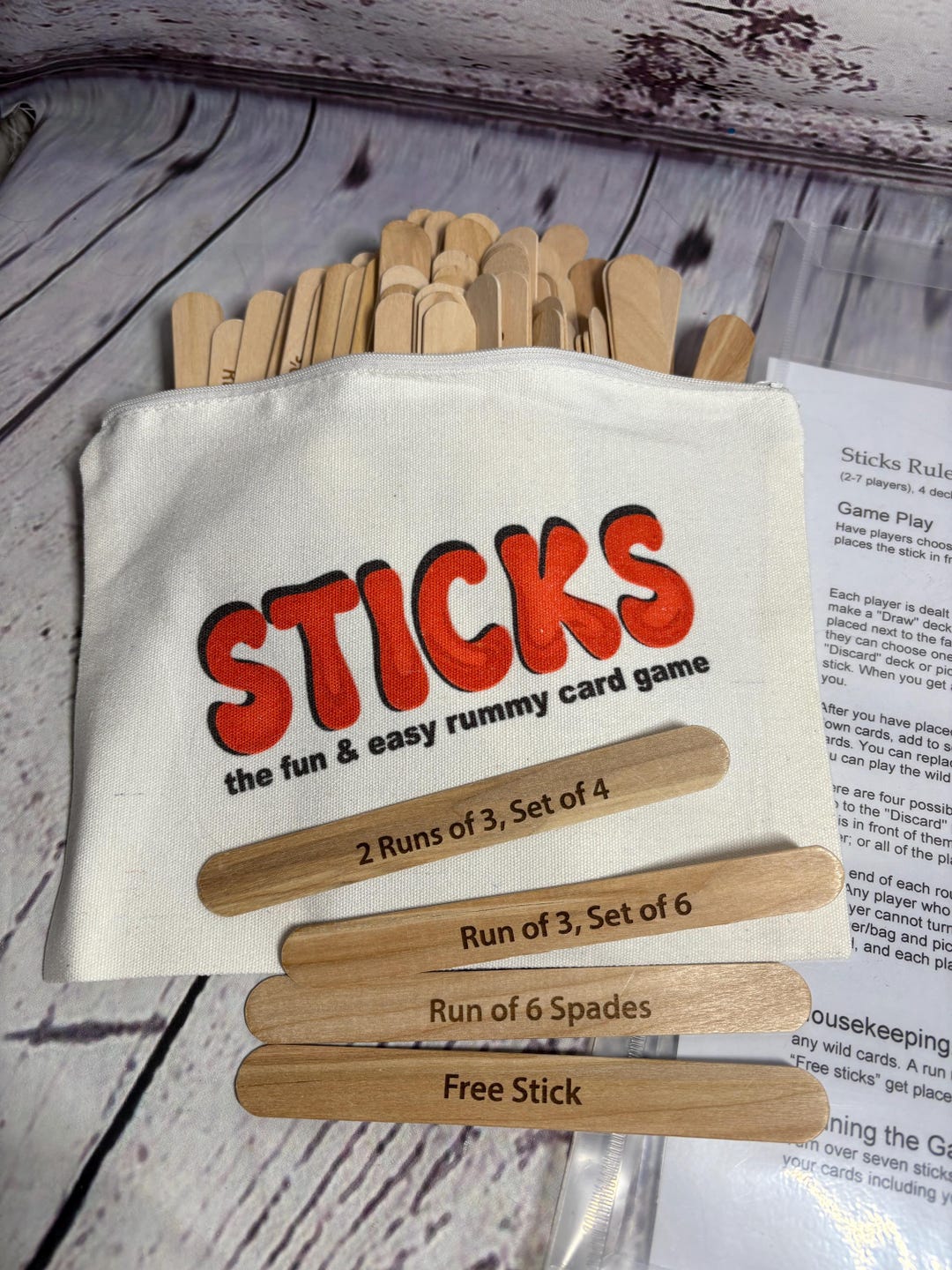 Sticks Set - the Fun & Easy Rummy Card Game - Etsy