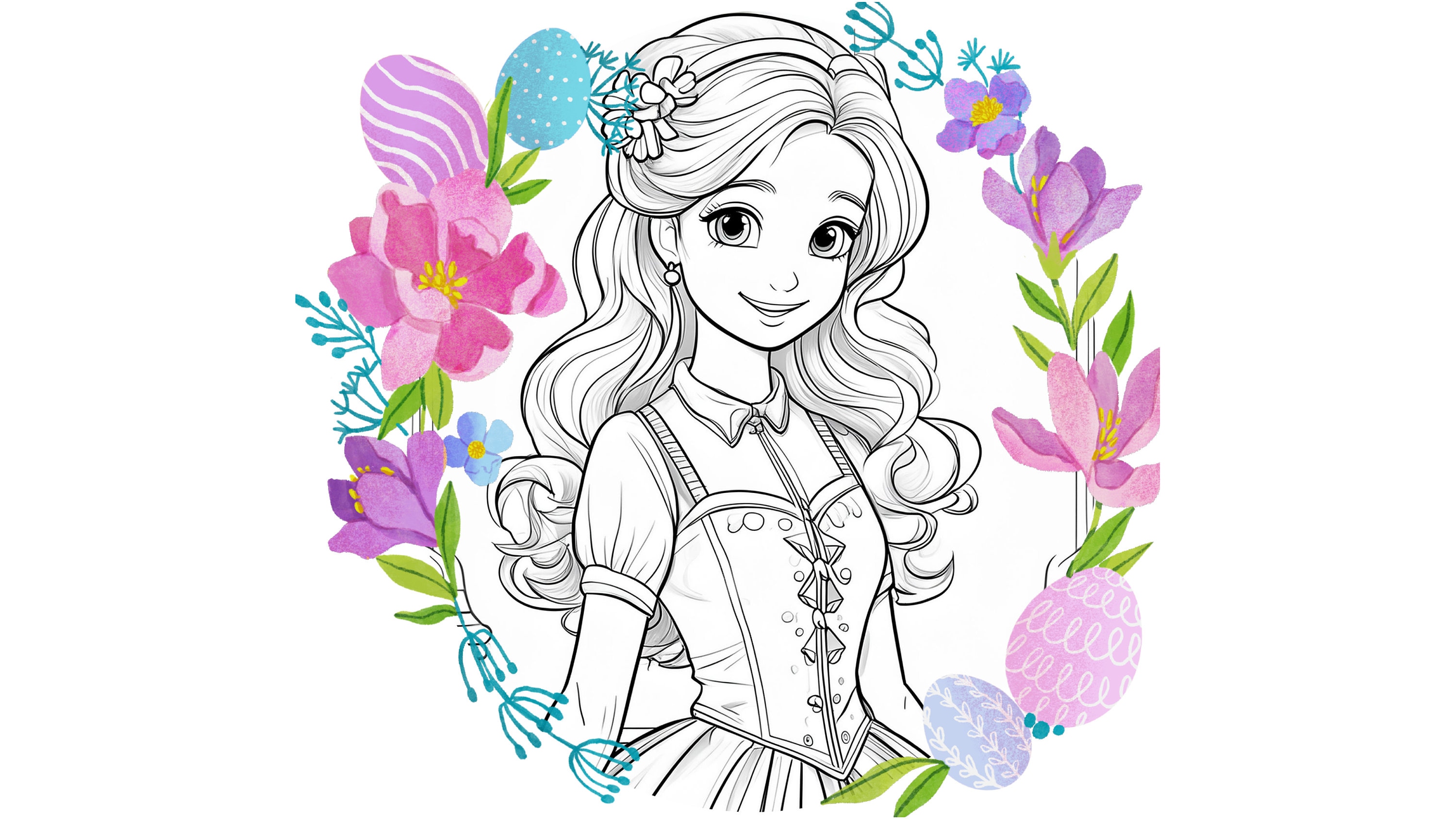 Adorable Barbie Girl Drawing Pages Printable Art for Creative Kids - Etsy