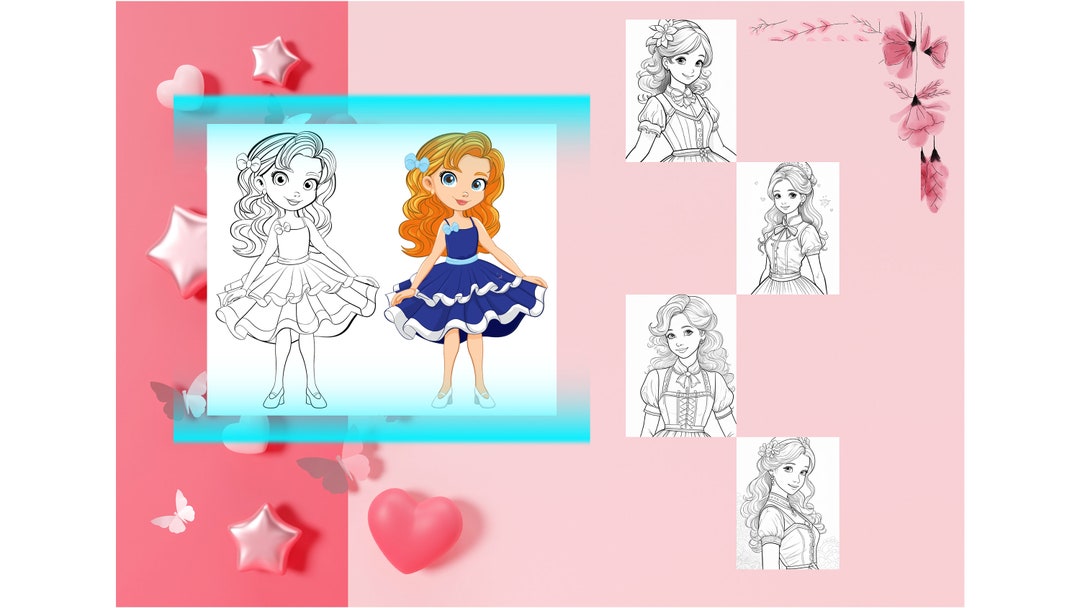 Adorable Barbie Girl Drawing Pages Printable Art for Creative Kids - Etsy