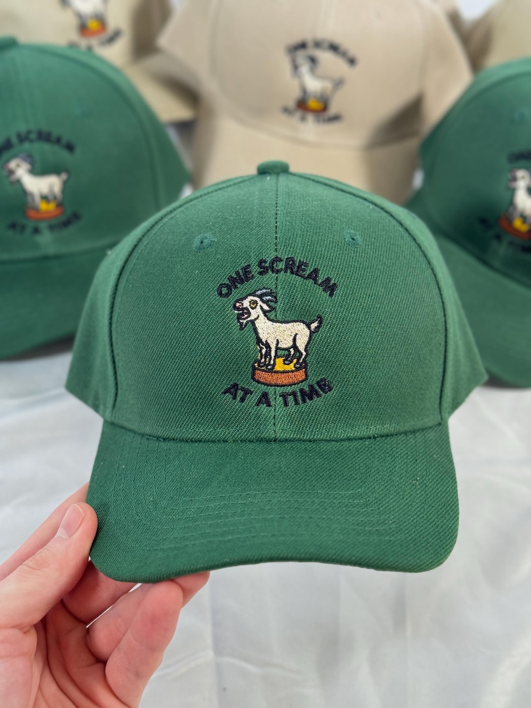 Screaming Goat Custom Embroidered Unisex Cap With Your Text and Cute ...
