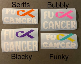 Fuck Cancer Decal, Fuck Cancer Sticker, Cancer Awareness, Breast Cancer ...