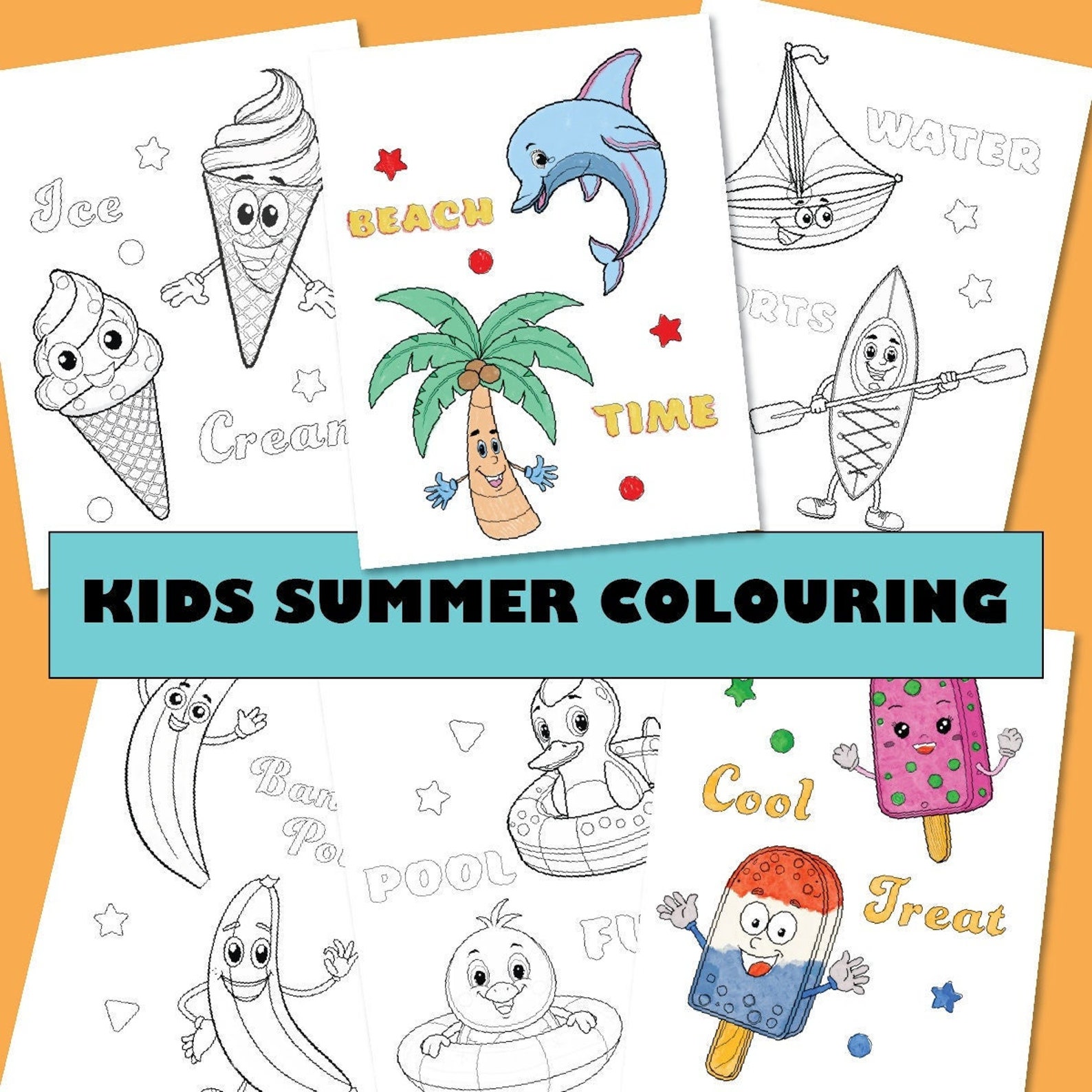 10 Printable Summer Coloring Pages for Kids: Preschool Kindergarten ...