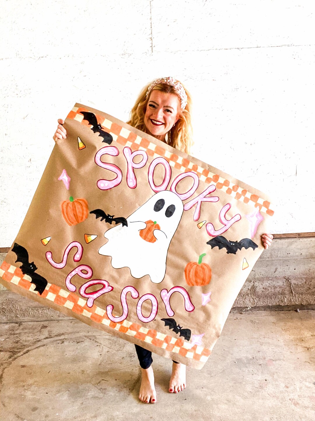 Spooky Halloween Hand Painted Banner - Etsy