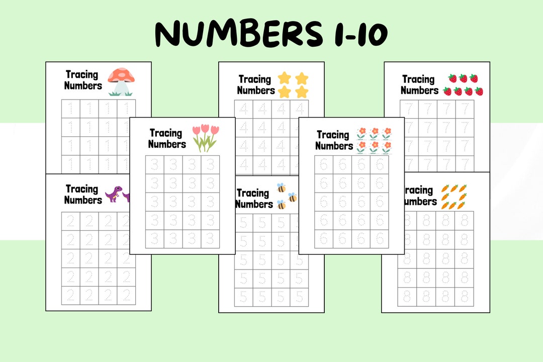 Number 1-10 Worksheets - Preschool - Instant Download - Etsy