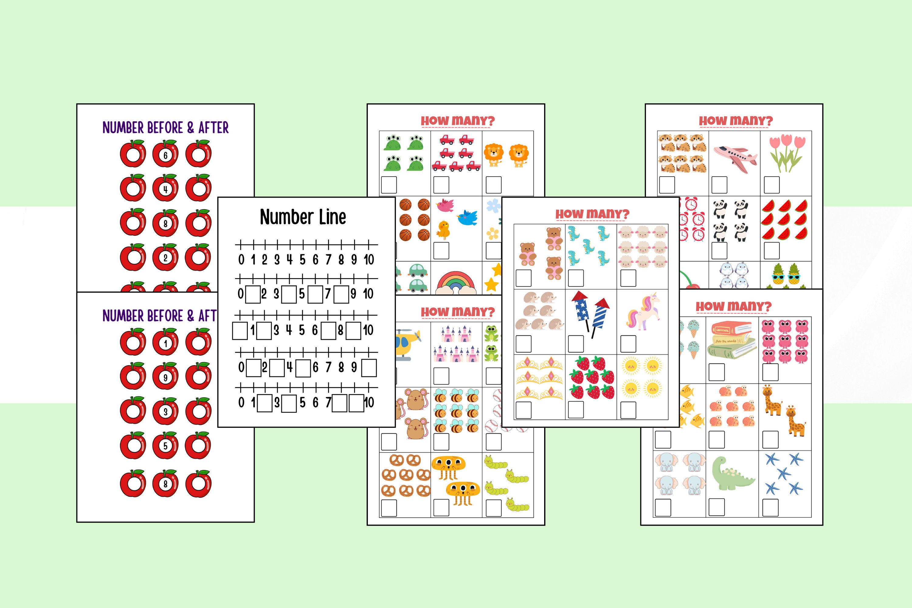 Number 1-10 Worksheets - Preschool - Instant Download - Etsy