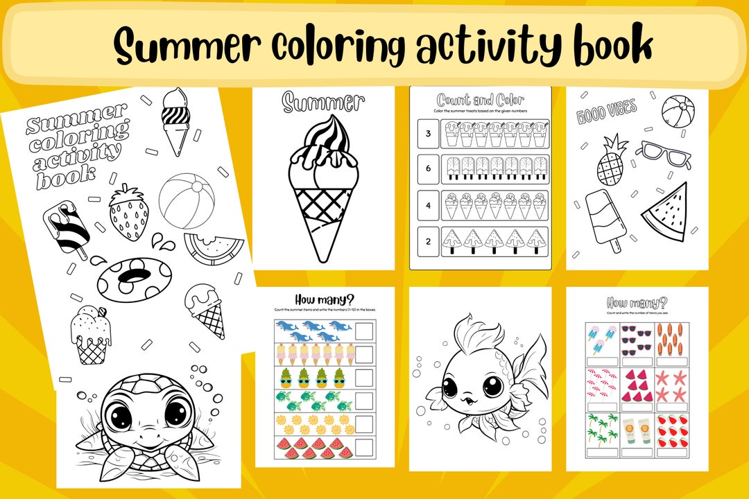 Summer Coloring Activity Book for Preschool - Instant Download ...