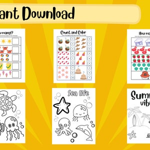 Summer Coloring Activity Book for Preschool - Instant Download ...