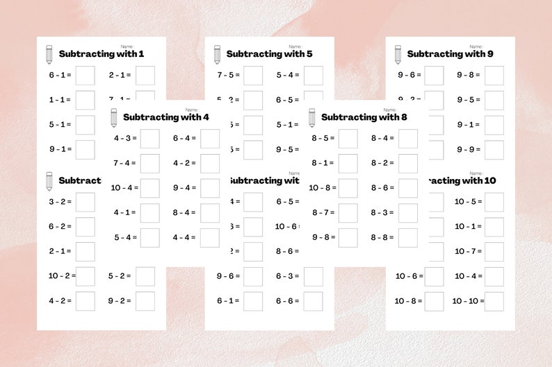 Math Worksheets - Printable - Addition - Subtraction - Kindergarten ...