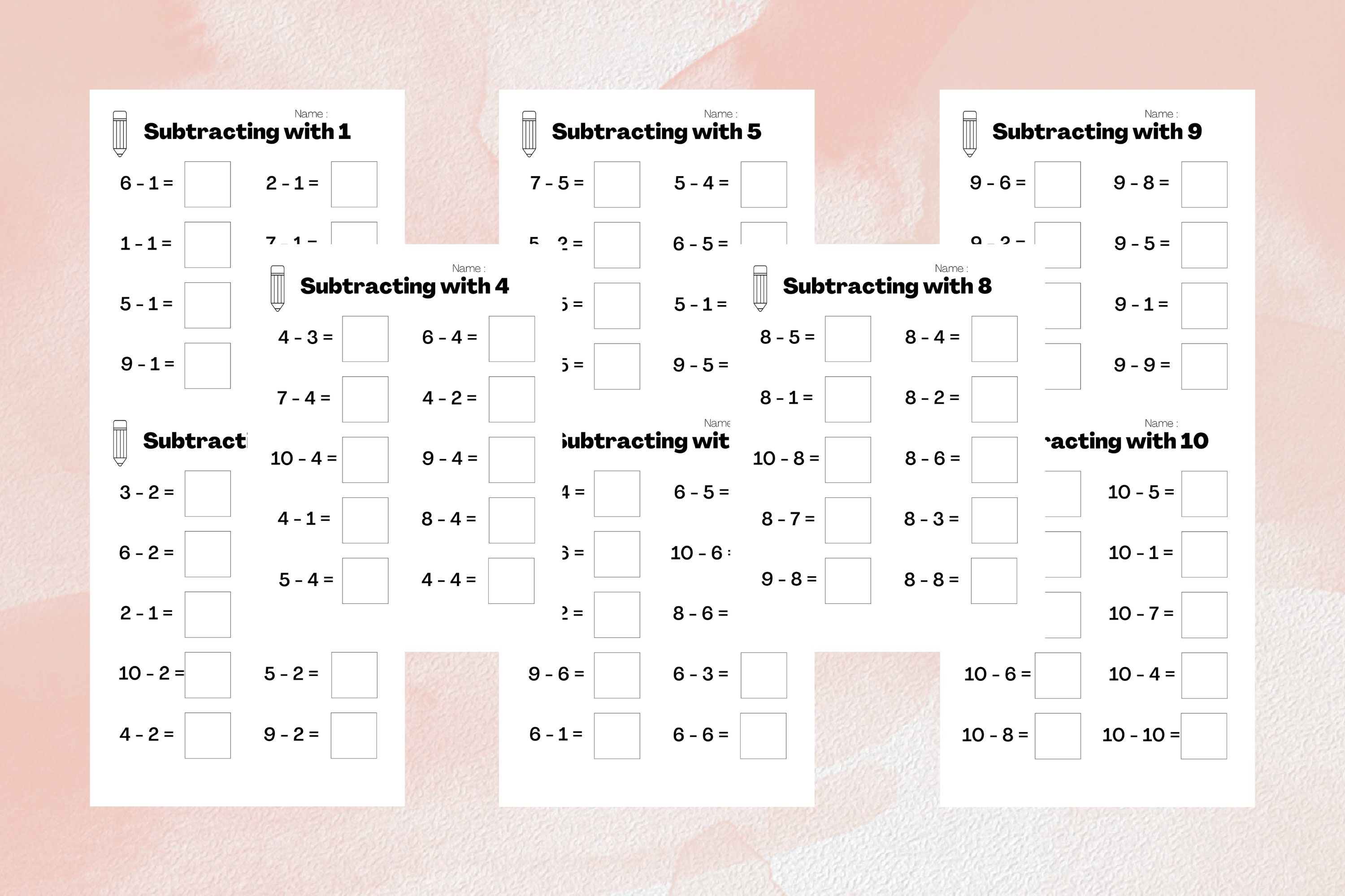 Math Worksheets - Printable - Addition - Subtraction - Kindergarten ...