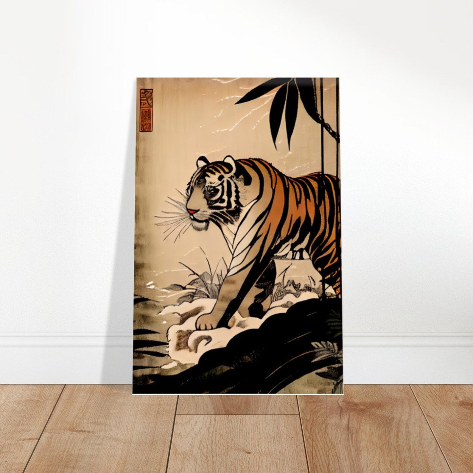 Japanese Tiger Poster Animal Poster Tiger Art Print Tiger Wall Art ...