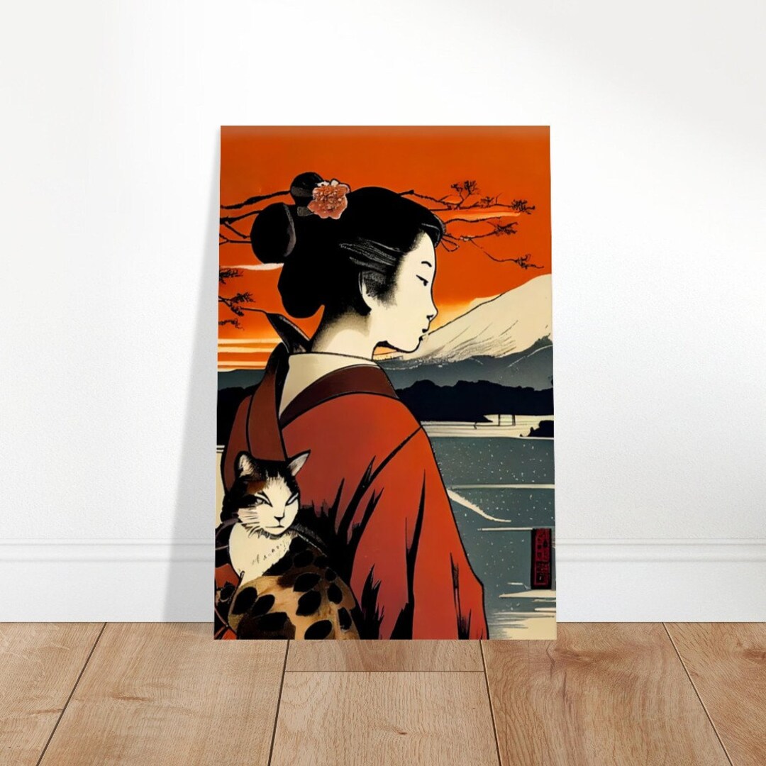 Japanese Wall Art Geisha Poster Japanese Print Geisha Art Print Vintage ...