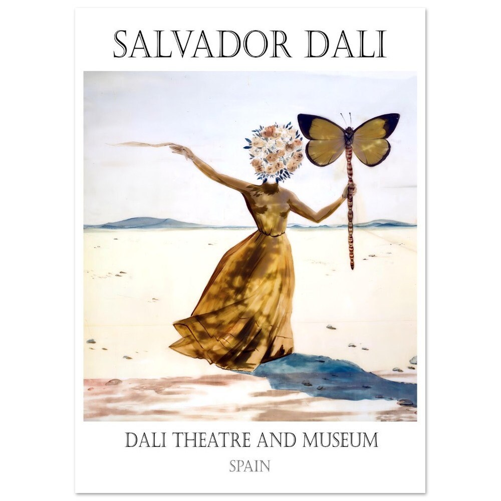 Salvador Dali Poster, Gallery Wall Art, Exhibition Poster, Handmade ...