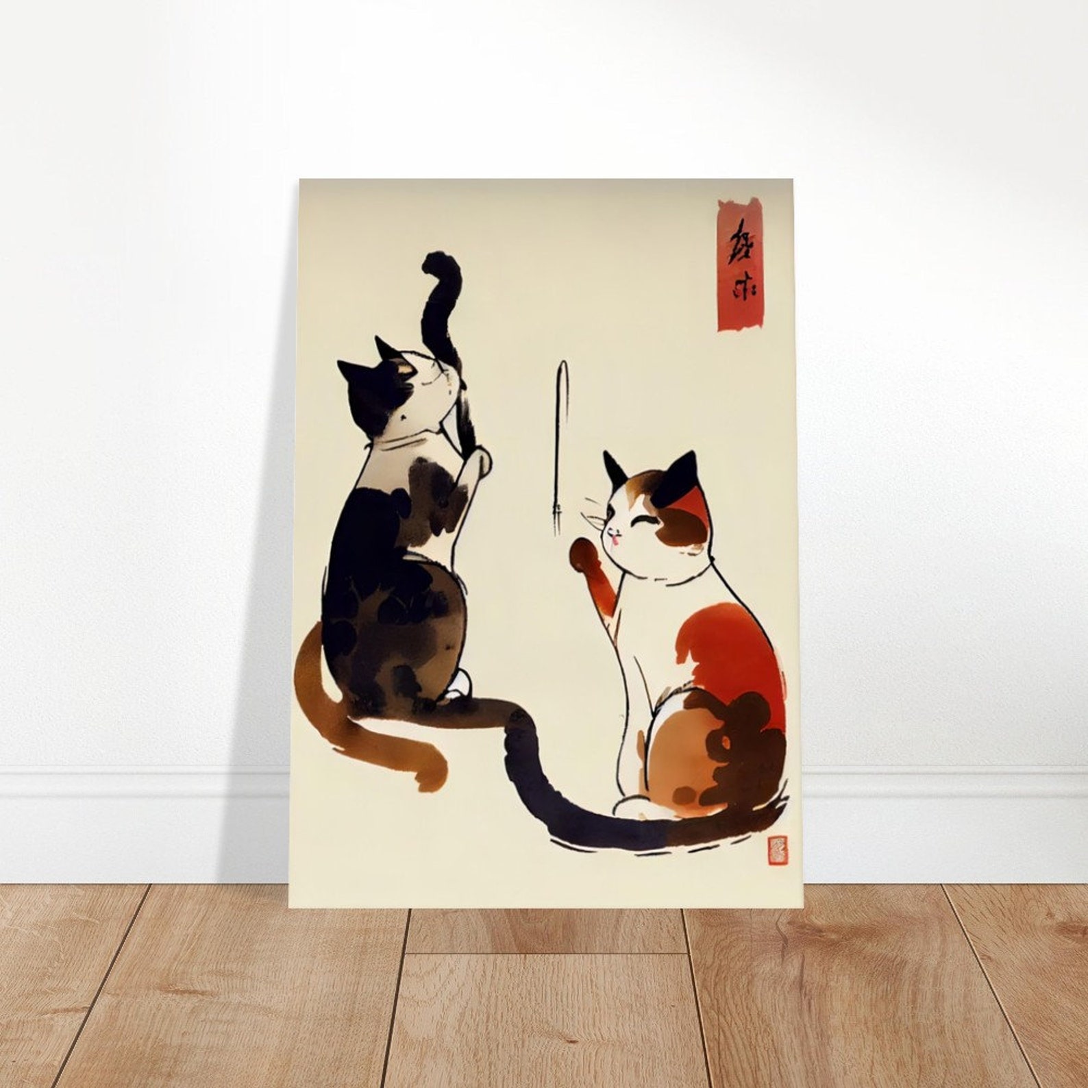 Japanese Cat Print Cat Poster Animal Art Print Vintage Art Japanese Cat ...