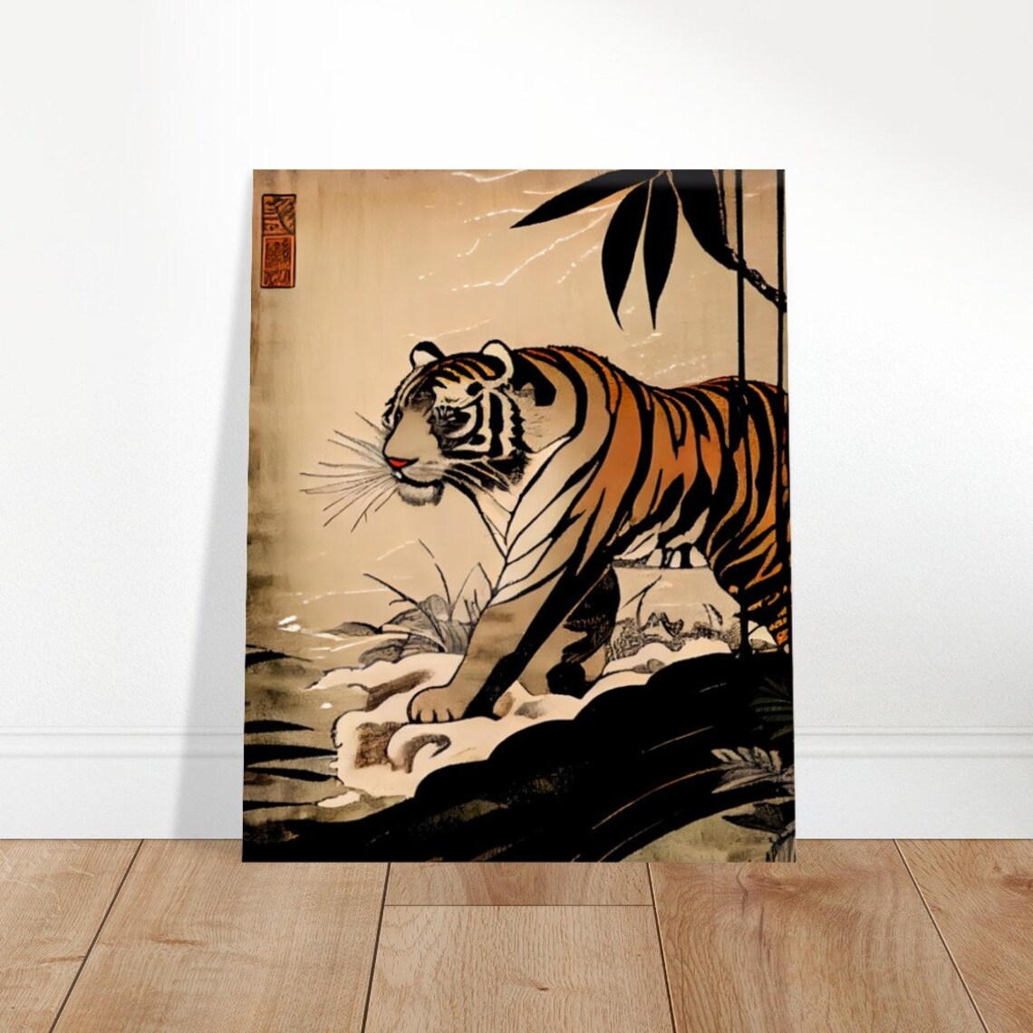 Japanese Tiger Poster Animal Poster Tiger Art Print Tiger Wall Art ...