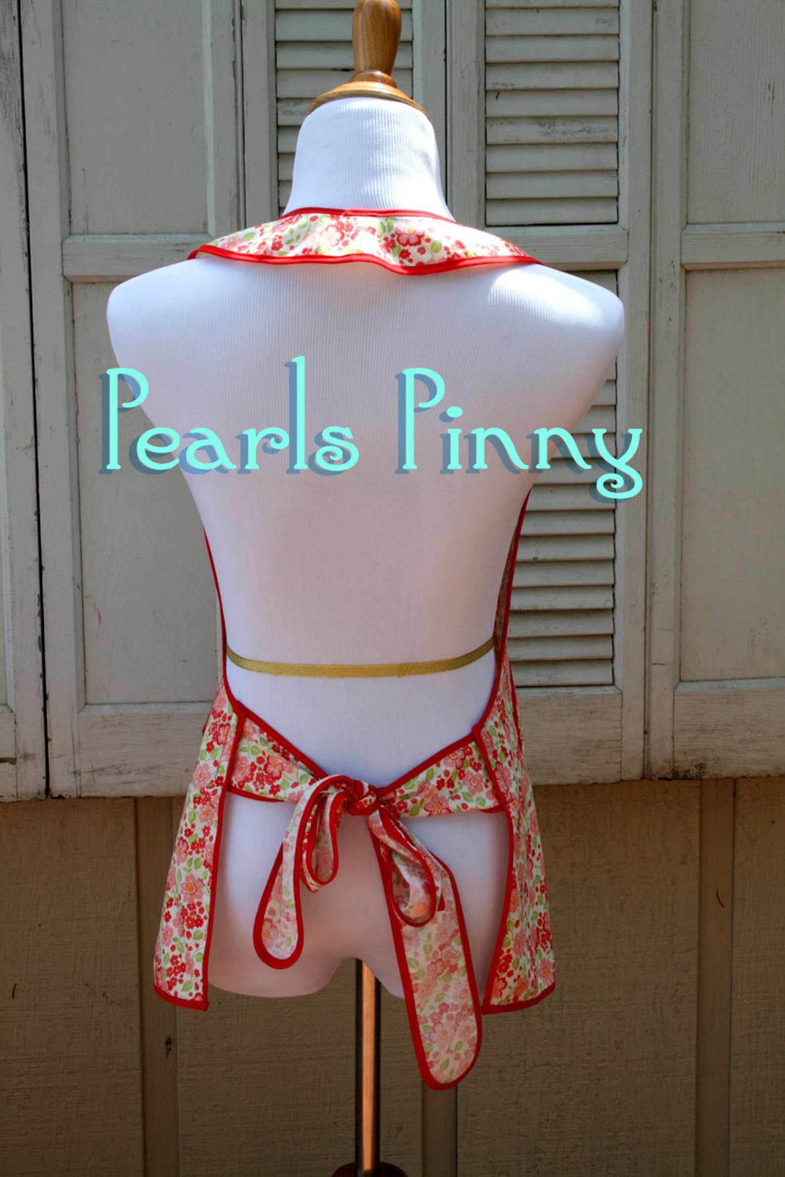 Instant Download Pearls Pinny a Vintage Feedsack Style Kitchen Apron ...