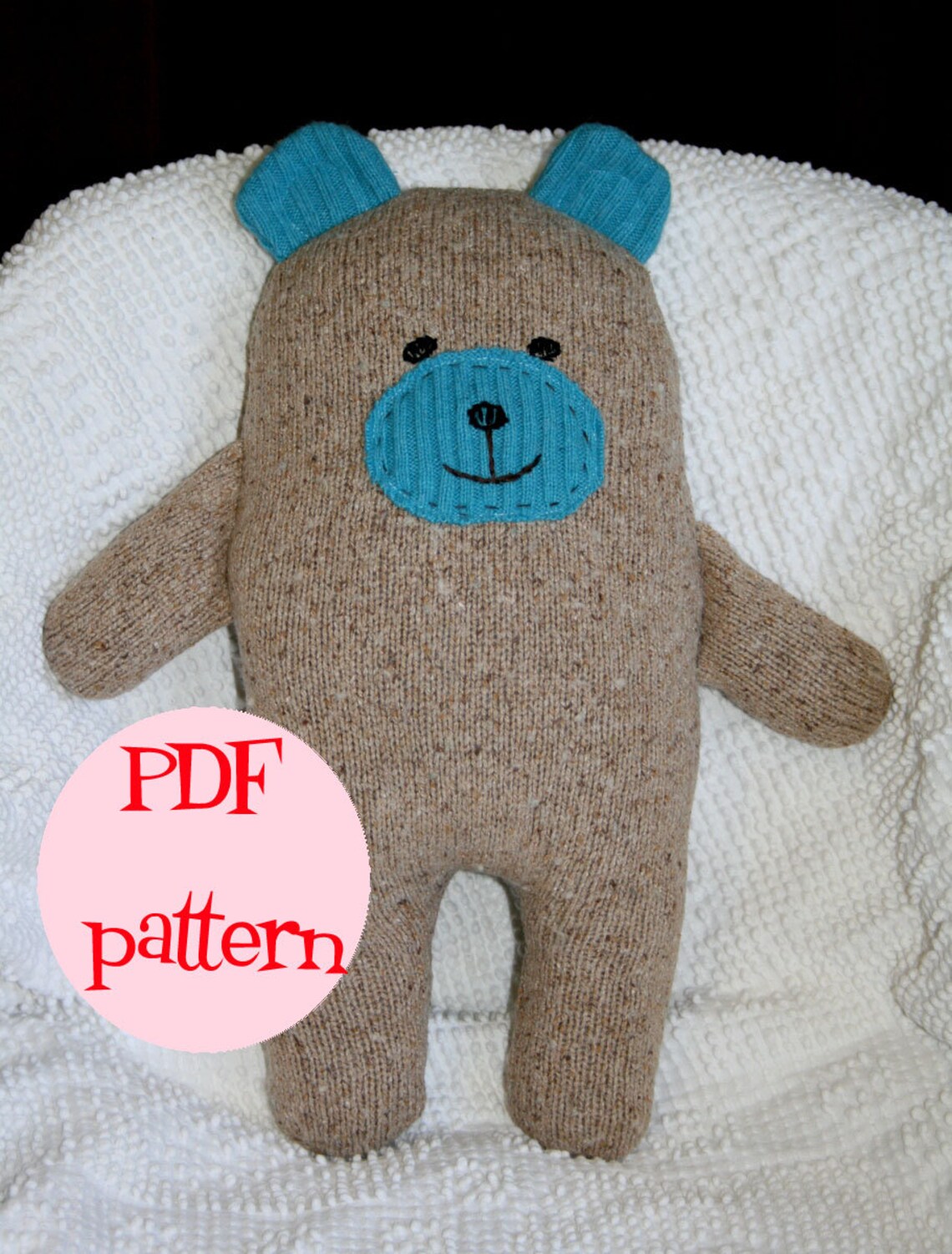 Instant Download Wooly Bear Upcycled Wool Sweater Bear Pattern Plush ...