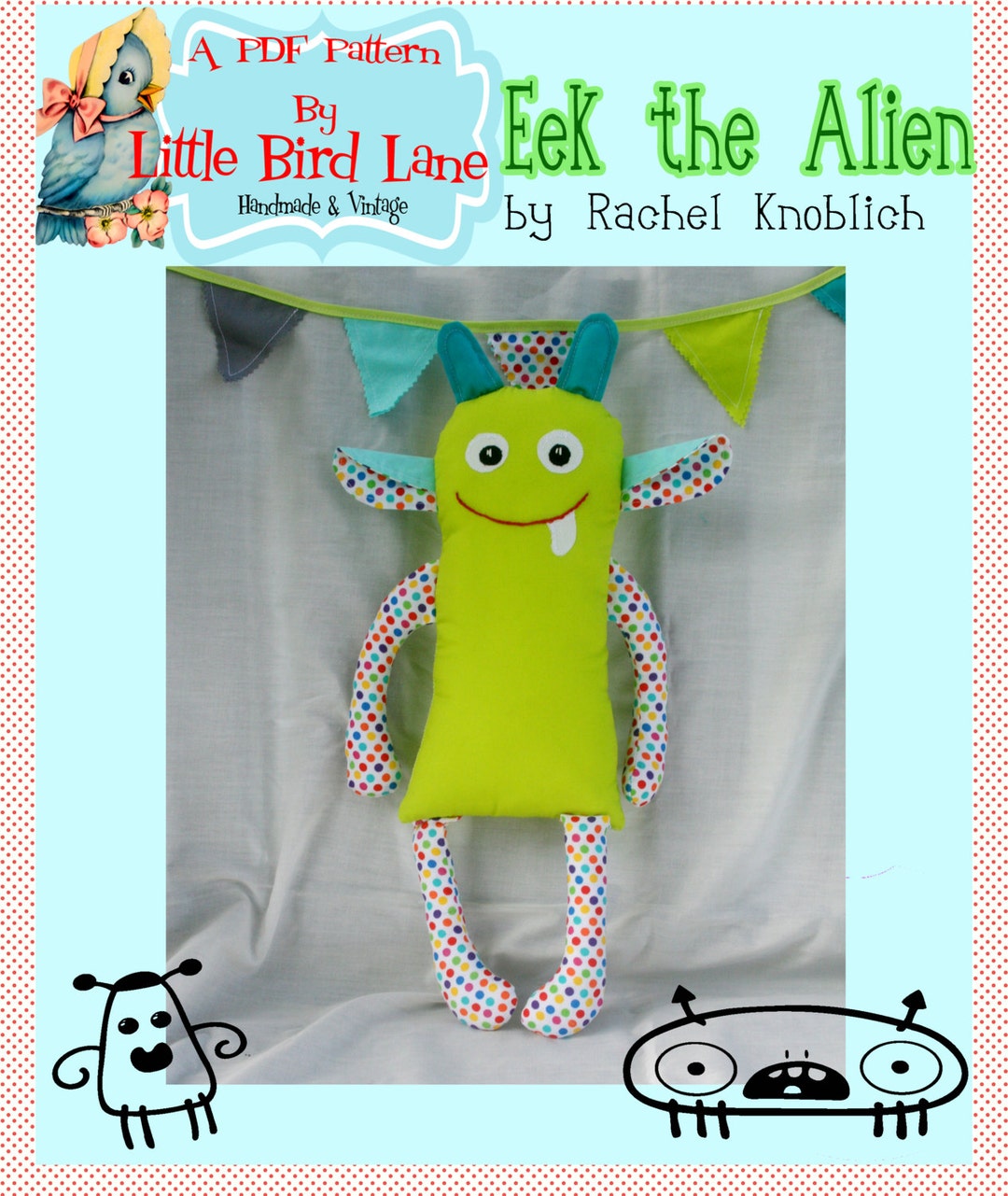 Instant Download Eek the Alien Pattern for 16" Plush Alien Monster Toy ...