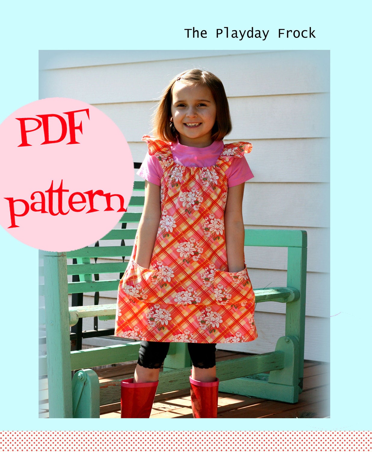 Instant Download the Playday Frock Dress PDF Sewing Pattern DIY Tutorial Little Bird Lane Size 1 ...