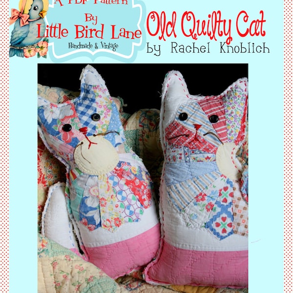 Patchwork Kitty Pillow - Etsy UK