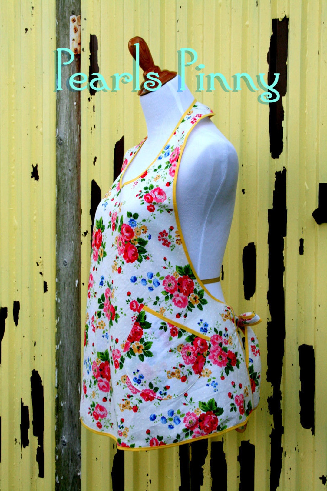 Instant Download Pearls Pinny a Vintage Feedsack Style Kitchen Apron ...