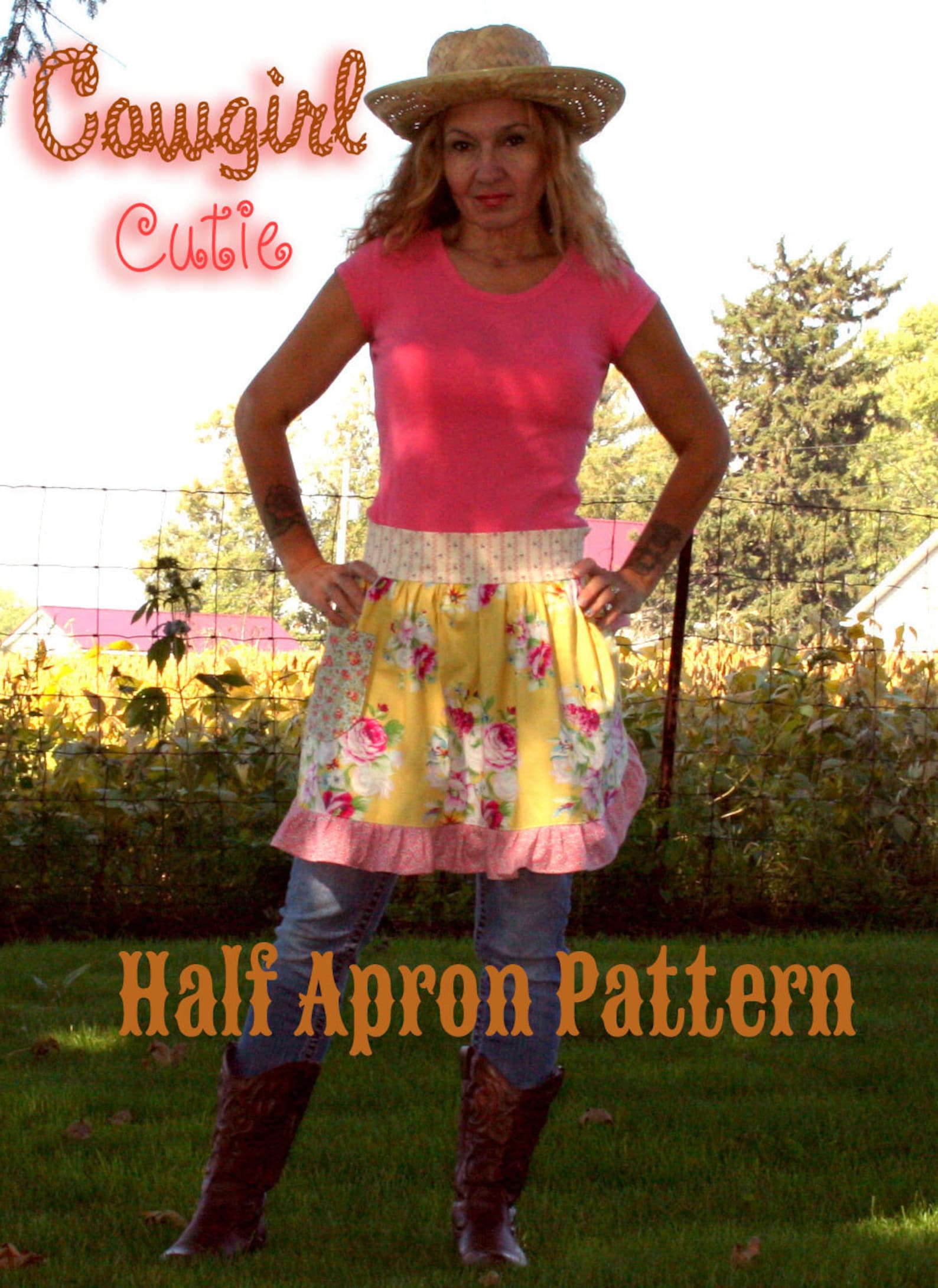 Instant Download Cowgirl Cutie Half Apron Pattern PDF Easy to Sew ...