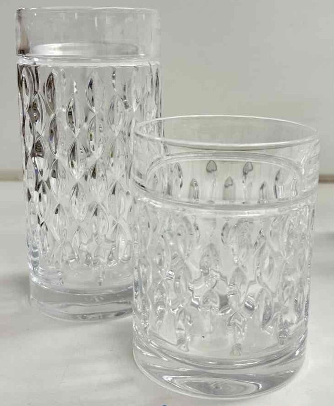 Ralph Lauren 6 Crystal Aston Pattern 3 Highball and 3 Whiskey Glasses ...
