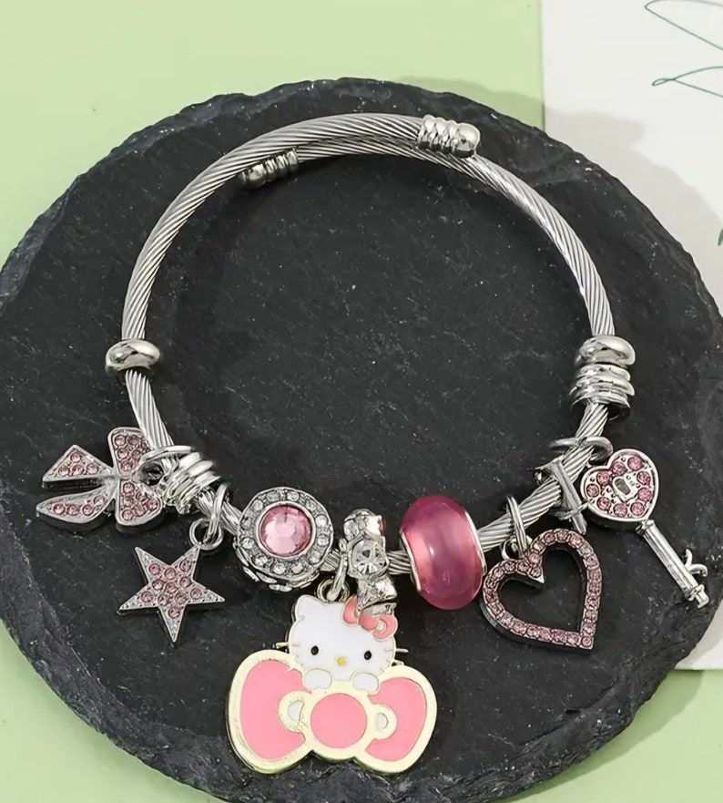 Hello Kitty Charm Bracelet - Etsy