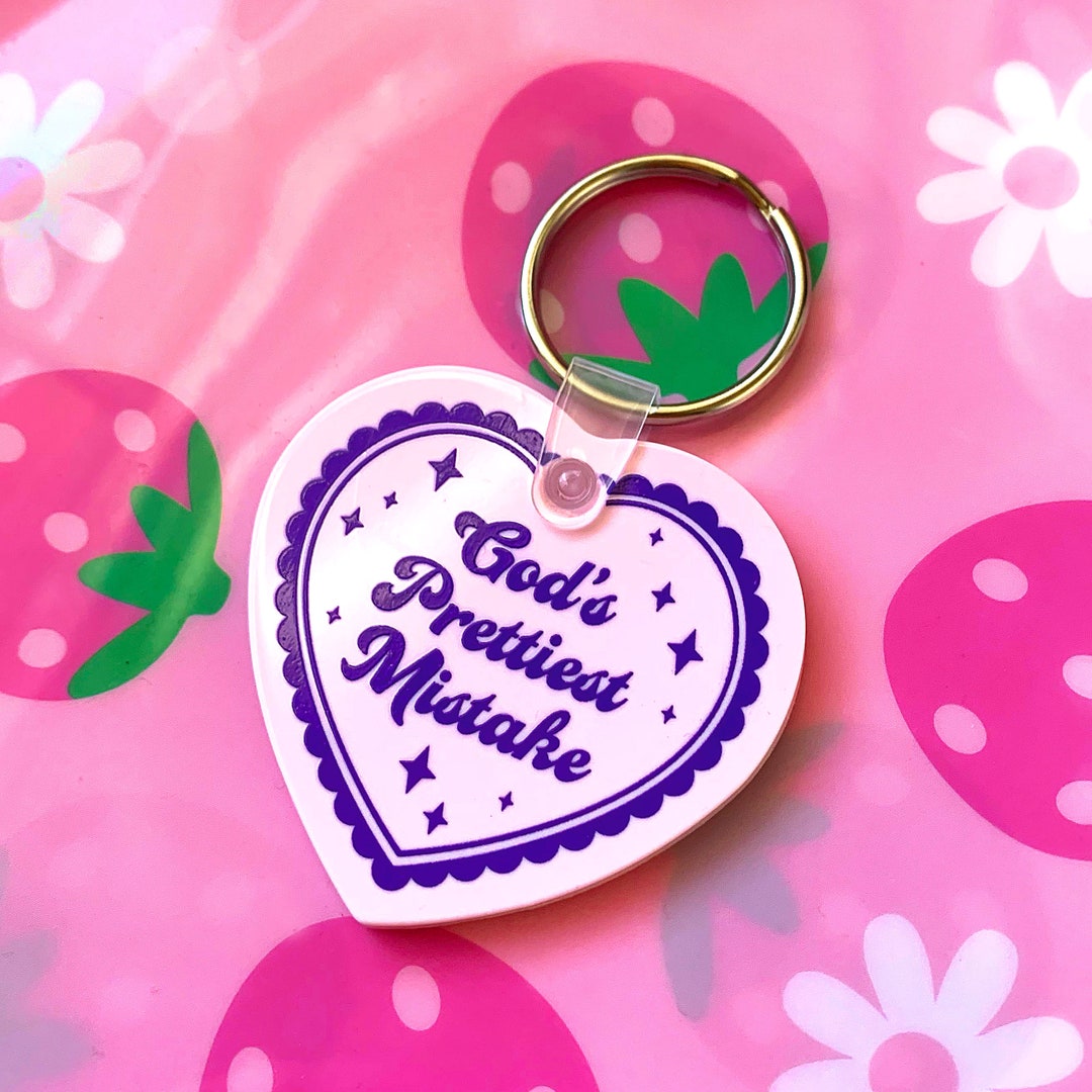 God's Prettiest Mistake Heart Shape Rubber Keychain - Etsy