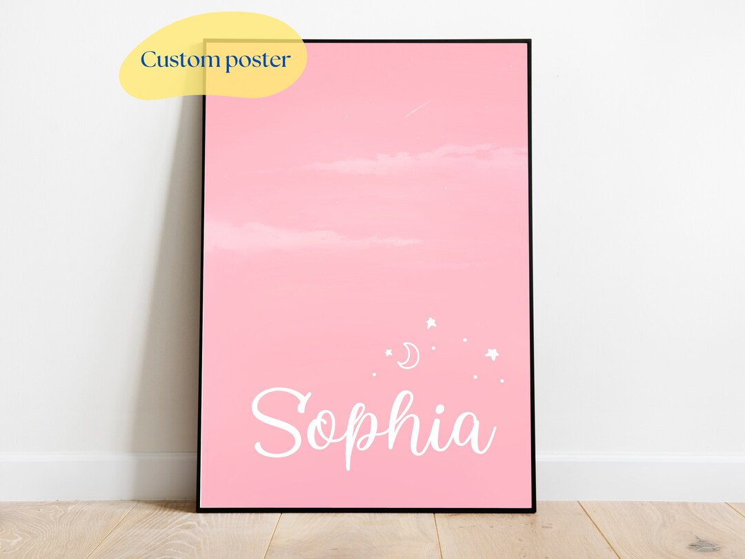 Custom Baby Name Prints Baby Shower Decor Baby Birth Personal Poster ...