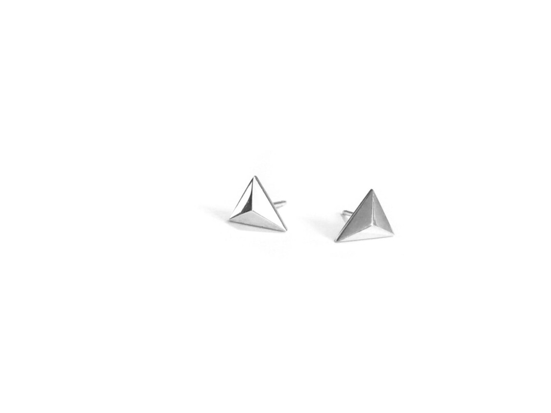 Mini SILVER Triangle Studs - Etsy