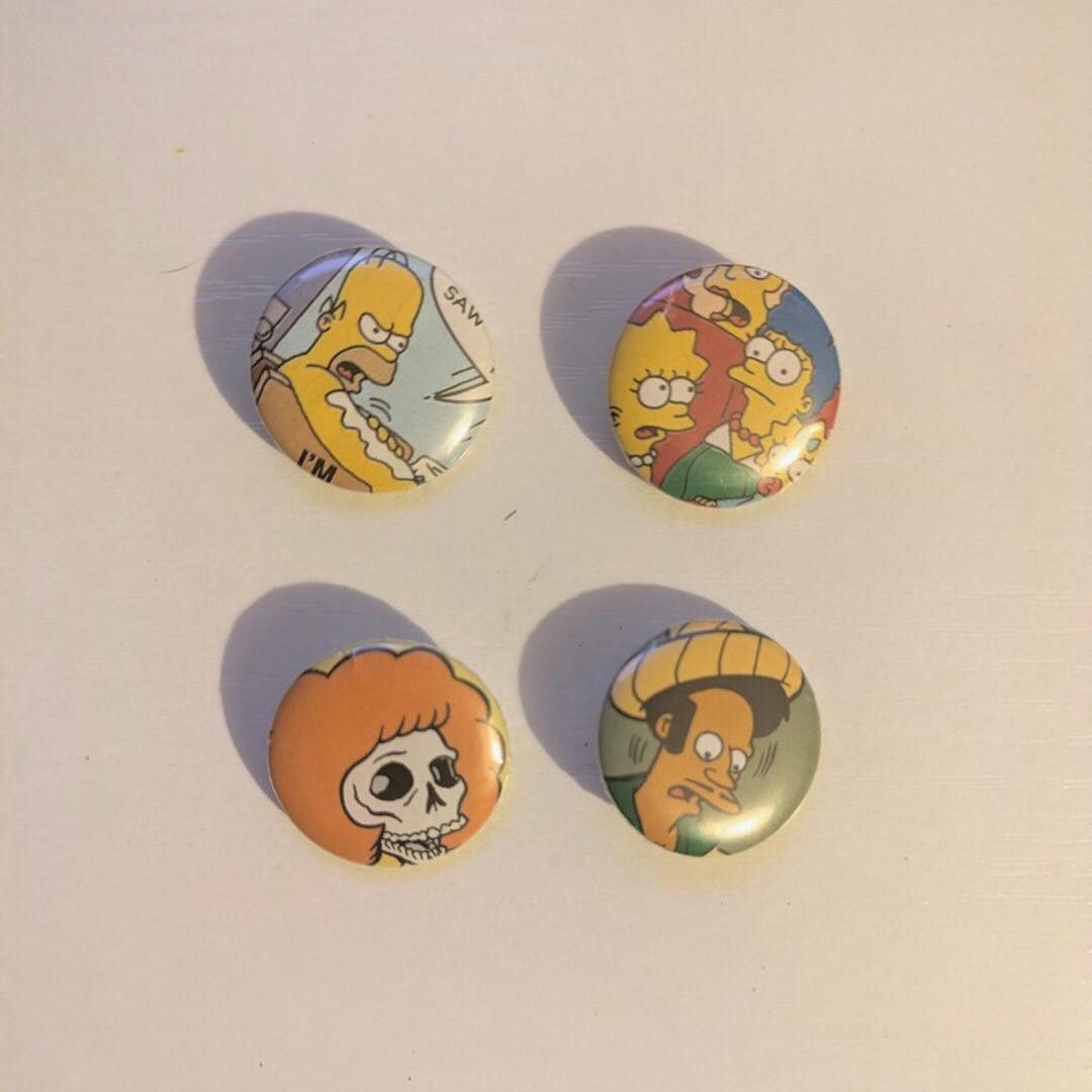 The Simpsons Cartoon Badges | Marriott Sketches Badges - Etsy