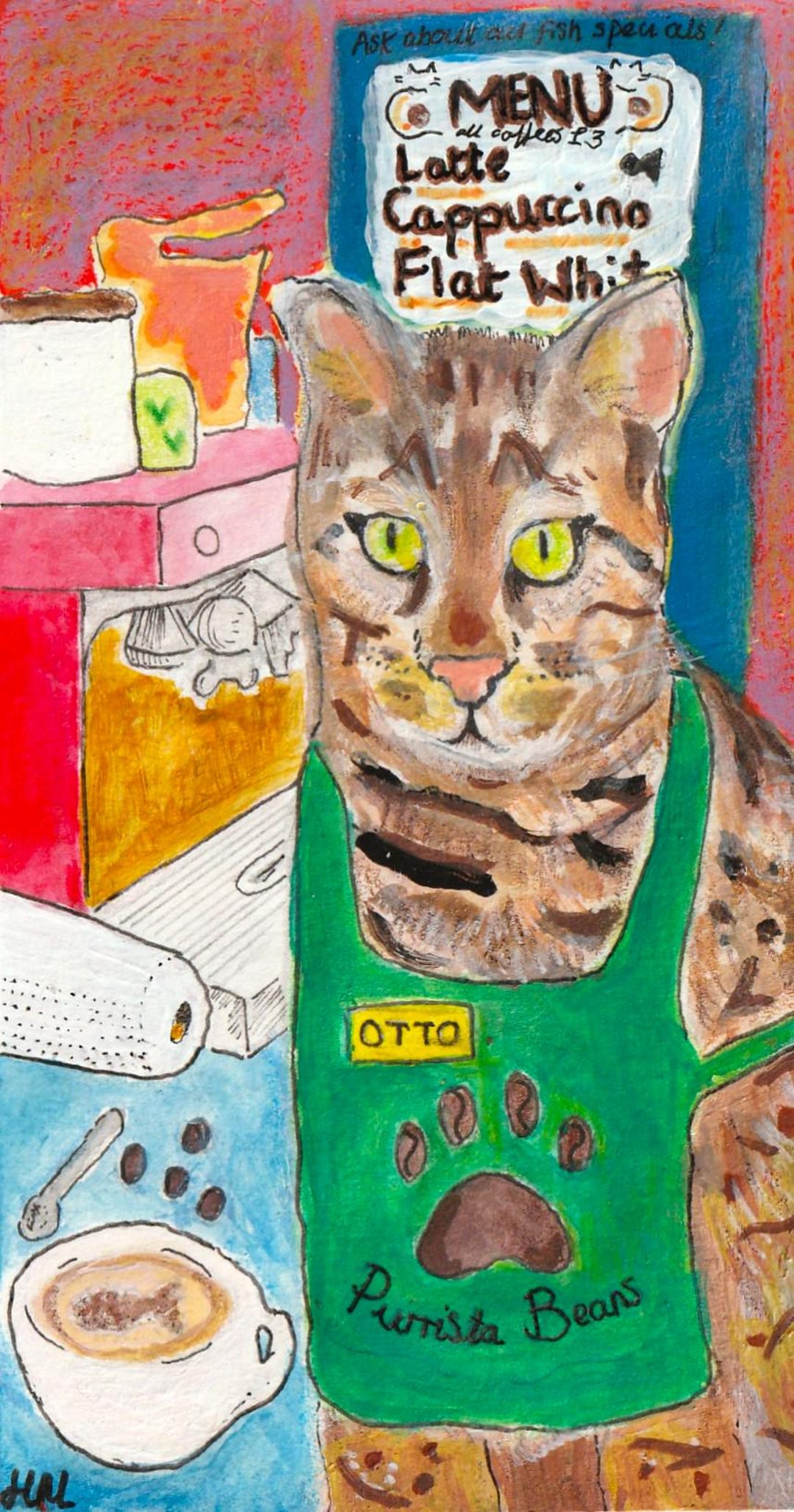 Otto Marriott the Barista Cat - Cat Cafe | Large Print, Mini Print ...